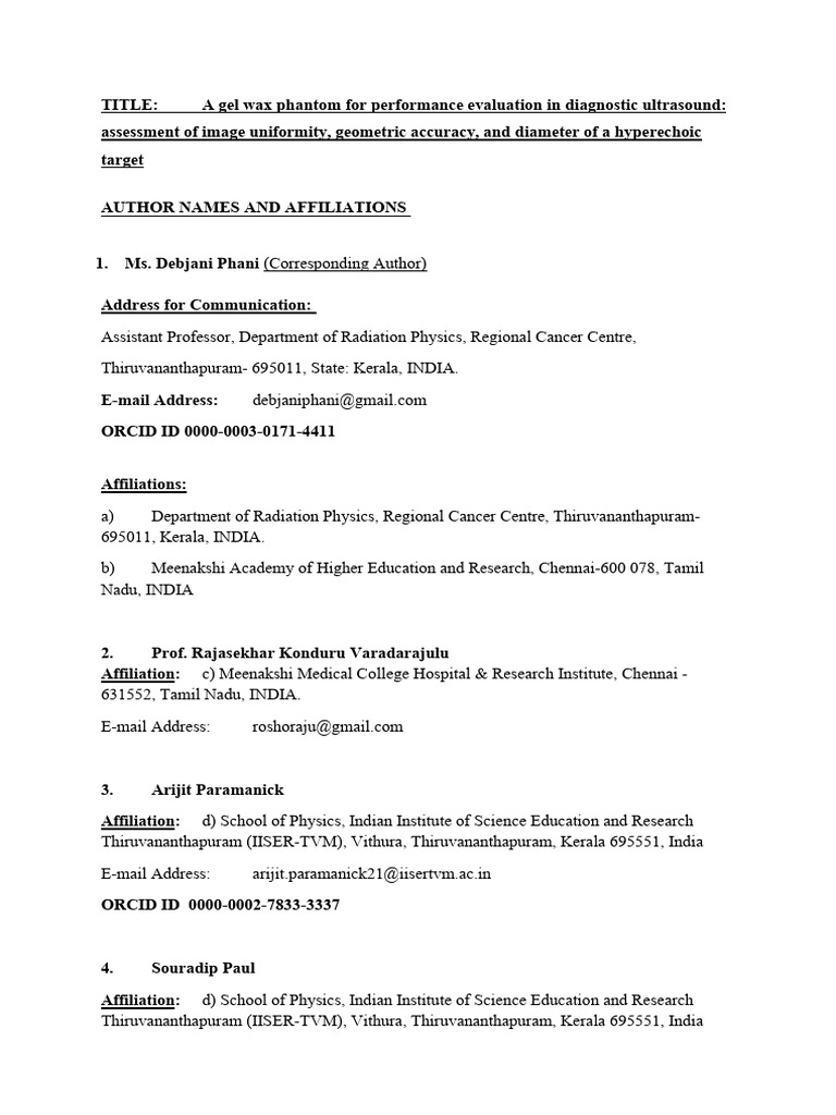 A Gel Wax Phantom For Performance Evaluation in Di | PDF | Ct Scan ...