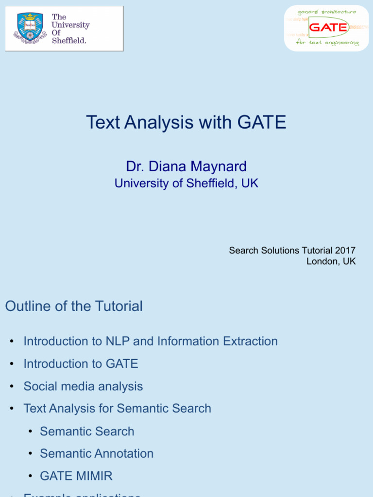GATE: Semantic Text Analysis Overview | PDF | Annotation | Parsing