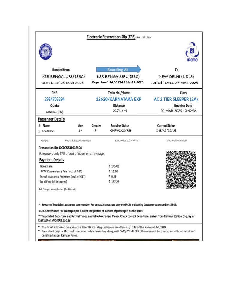 Train Ticket | PDF