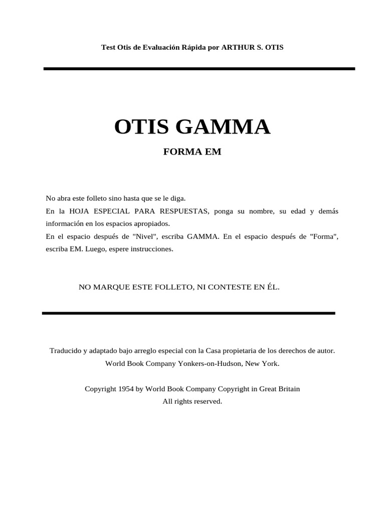 Arch 1-Test Otis Gamma EM | PDF