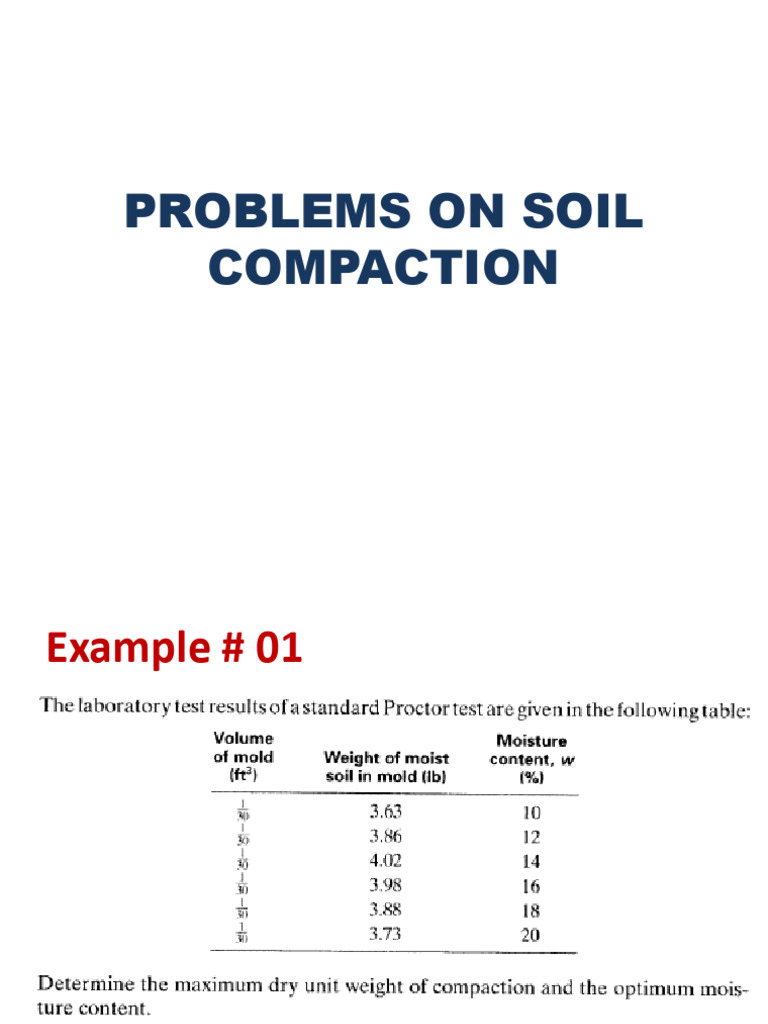 04problems On Soil Compaction | PDF | Density | Natural Materials