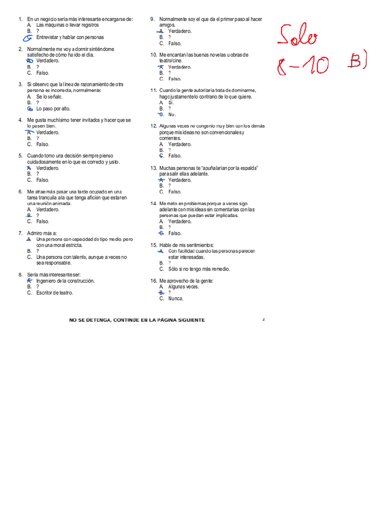 Personalidad. 16PF5 CLARO resp | PDF