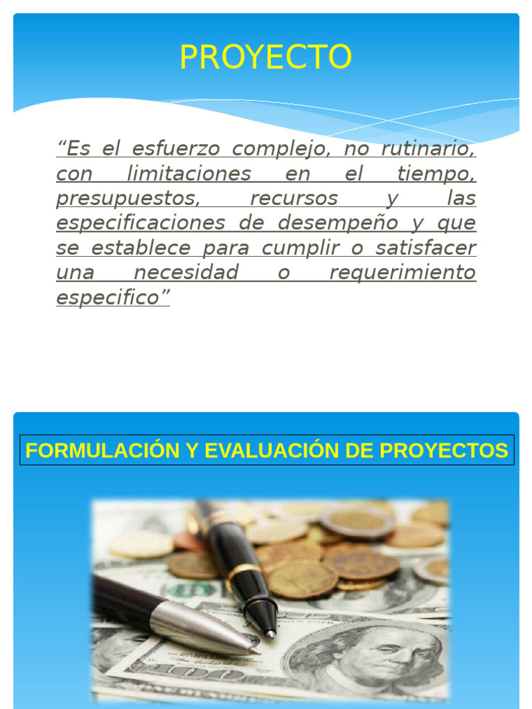1 Def y Tipos Proyectos | PDF | Presupuesto