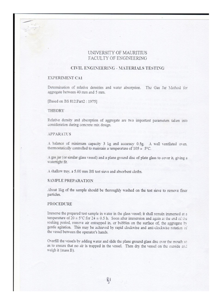 Concrete Material Testing Practical Sheet | PDF