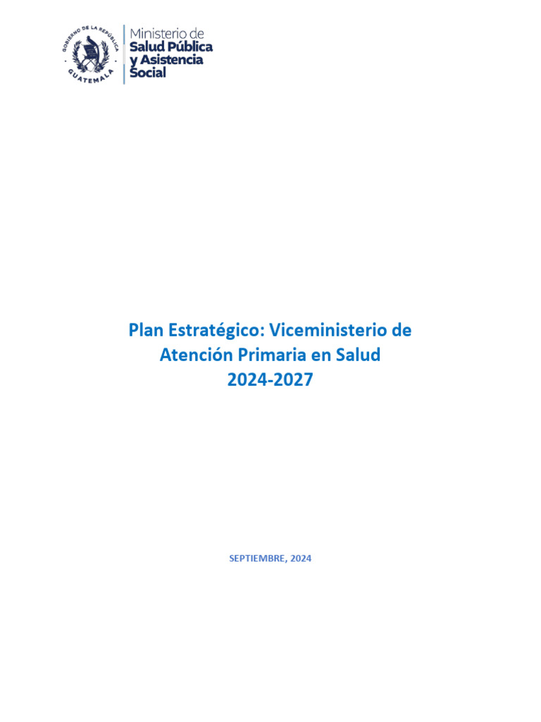 Plan Estratégico VAPS (Actualizada 02102024) | PDF | Cuidado de la salud | Hospital