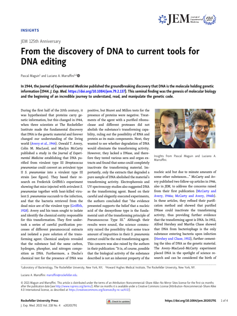 DNA Discovery to Editing Advances | PDF | Dna | Crispr