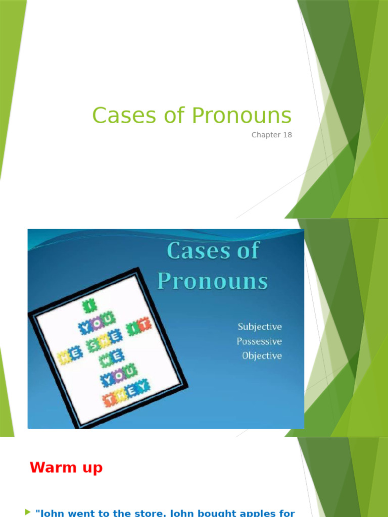 Cases of Pronouns | PDF | Subject (Grammar) | Pronoun