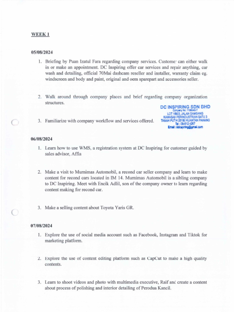 Industrial Training Logbook (1) | PDF