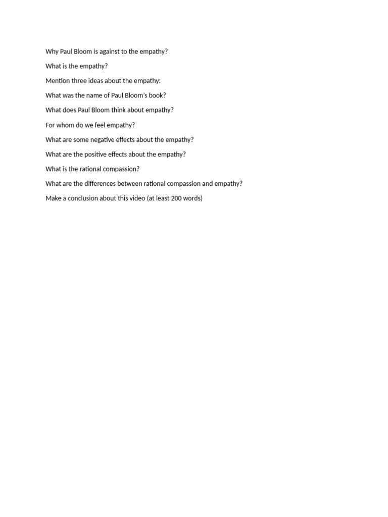 Paul Bloom Empathy | PDF
