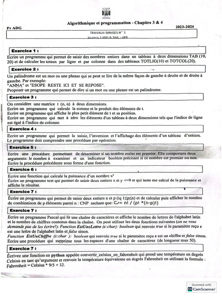 TD S1 L1 2023-2024 | PDF