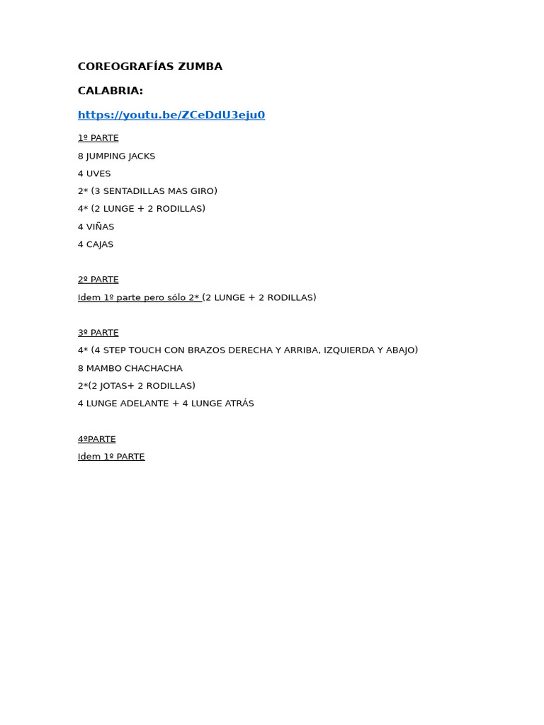 Coreografías Zumba | PDF