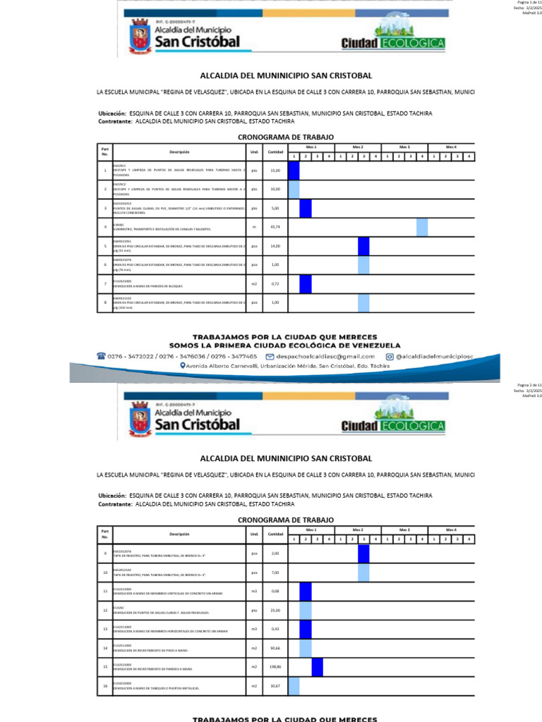 Cronograma de Trabajo Erv | PDF | Construyendo tecnología | Ingeniería mecánica