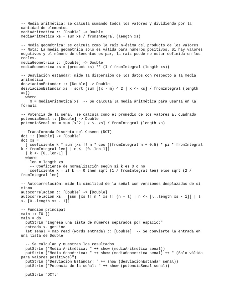 Practica de Haskell Codigo | PDF