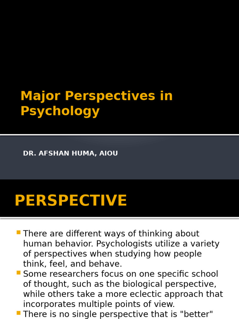 Key Psychology Perspectives Explained | PDF | Behaviorism | Psychology
