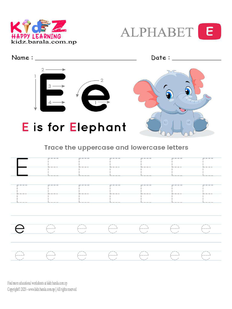 English Alphabet E | PDF