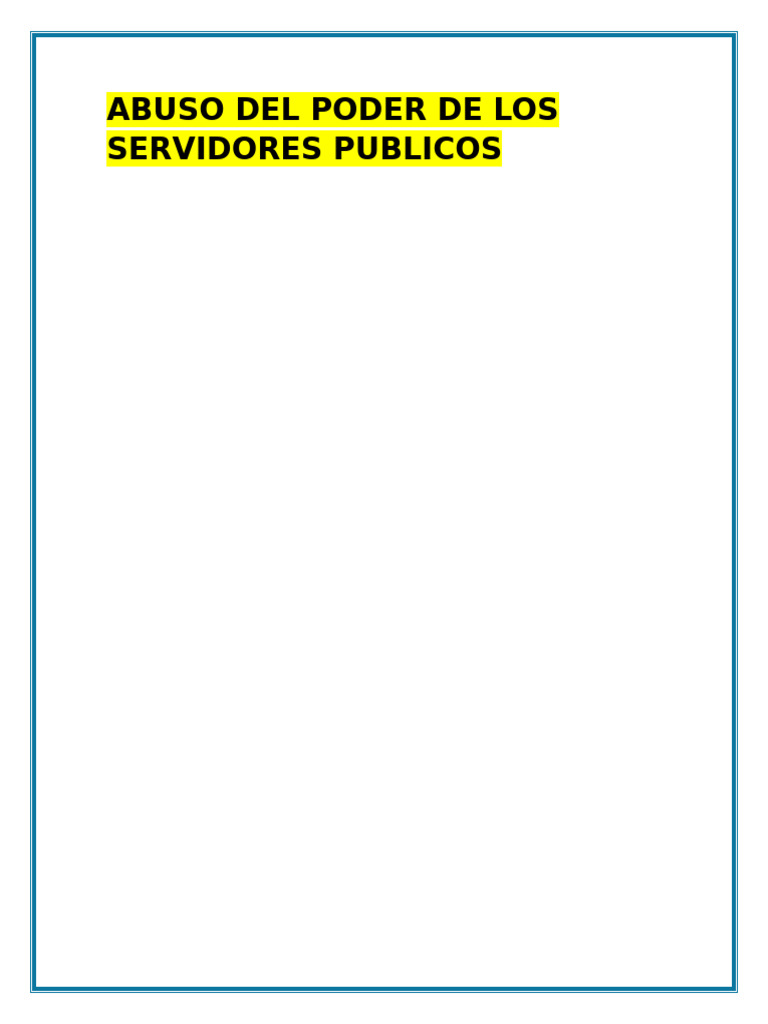 Abuso de Poder en Servidores Públicos | PDF | Derecho penal | Servicio ...