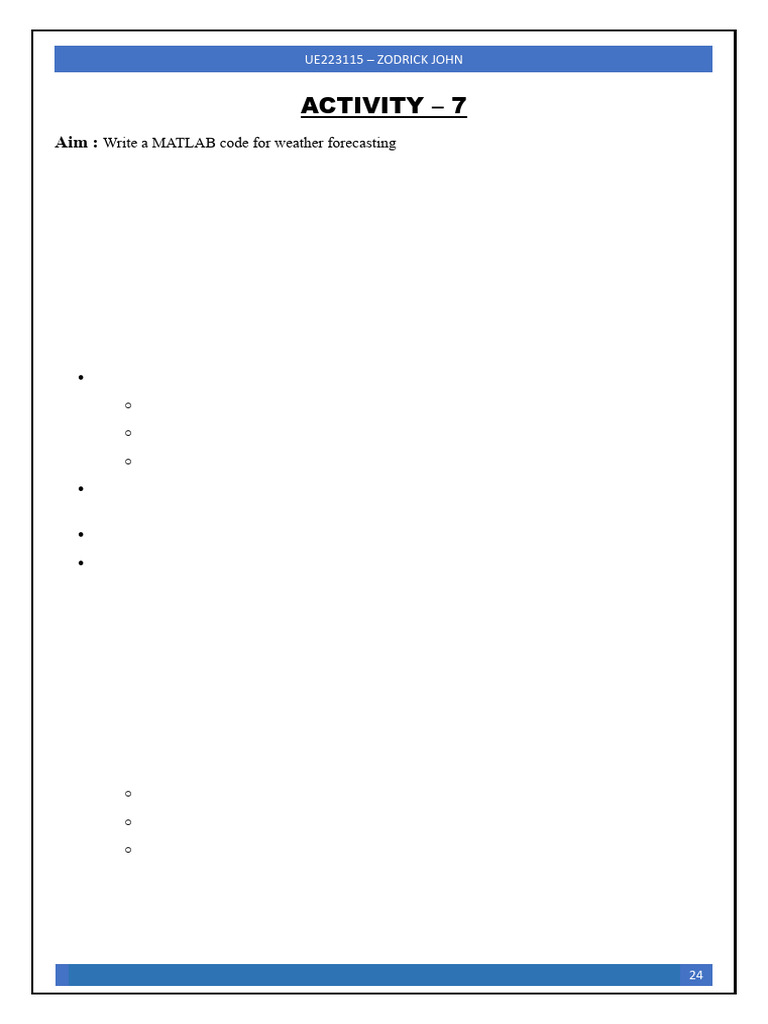 UE223115 - Zodrick John (Exp - 7) | PDF | Markov Chain | Matrix (Mathematics)