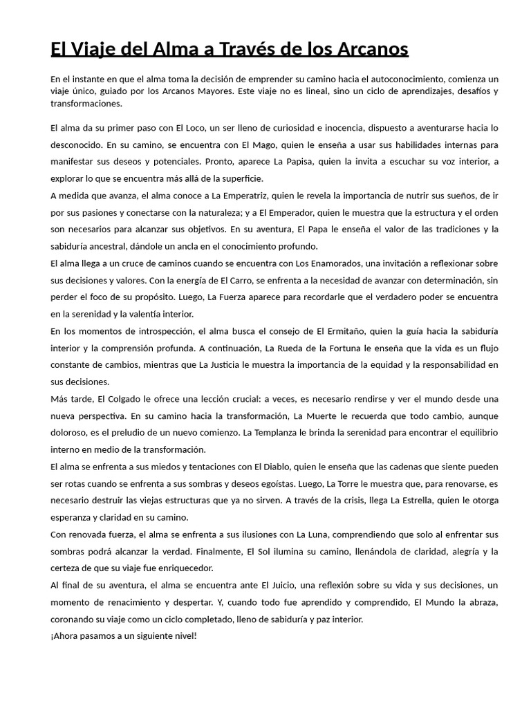 El Viaje Del Alma A Través de Los Arcanos | PDF | Alma