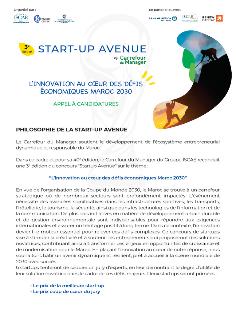 Innovation pour les Startups Maroc 2030 | PDF | Start-up | Petites ...