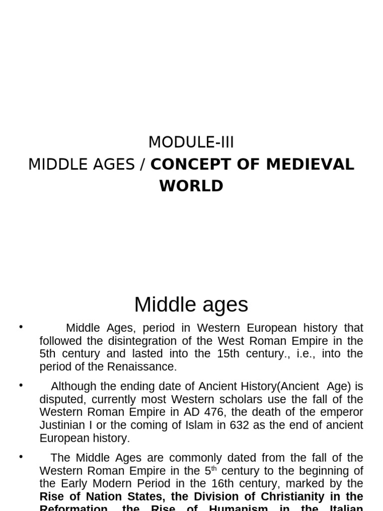 12.MODULE-III MIDDLE AGES-FEUDALISM | PDF | Serfdom | Feudalism