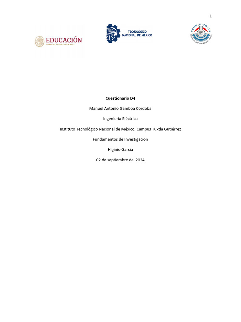 Cuestionario-D4 Manuel Gamboa | PDF | Gravedad | Relatividad general