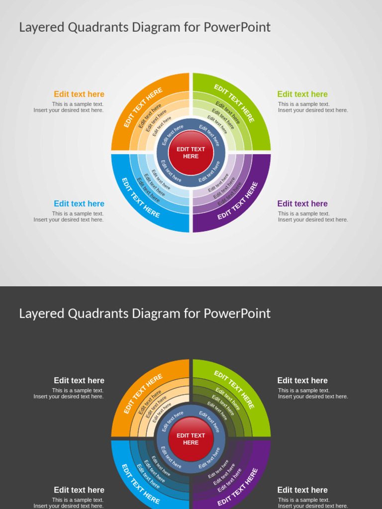Layered Quadrants Diagram Template | PDF