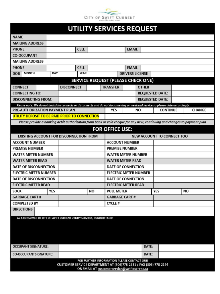 CS - Utility Request Form FI | PDF | Cheque | Banks