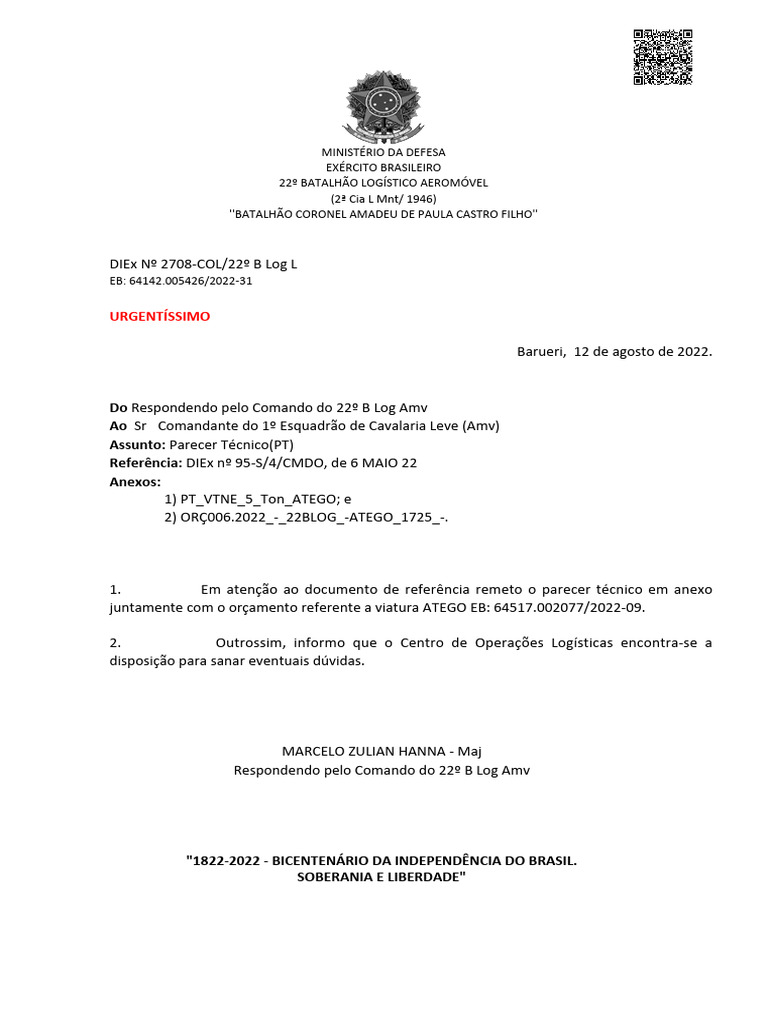 DIEx #2708-COL 22º B Log L | PDF