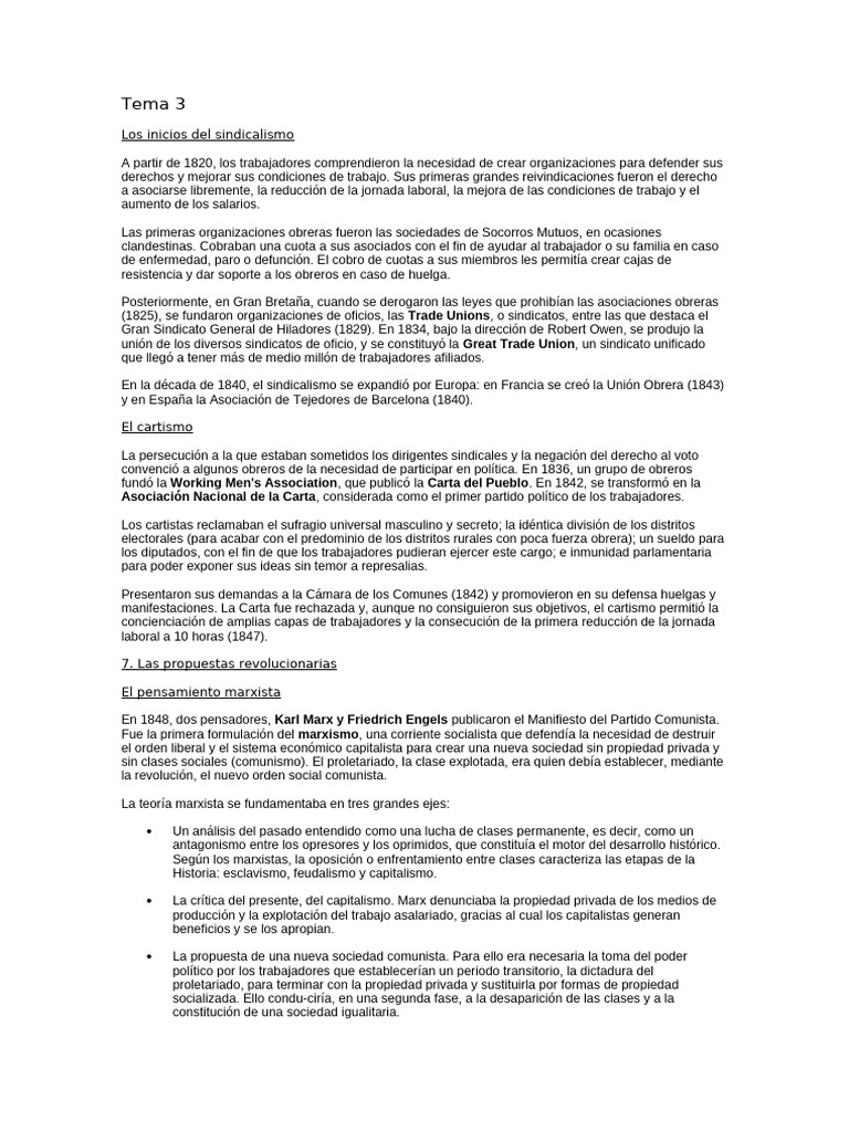 Temas 3 y 4 de Historia 1bach | PDF | Austria Hungría | Anarquismo