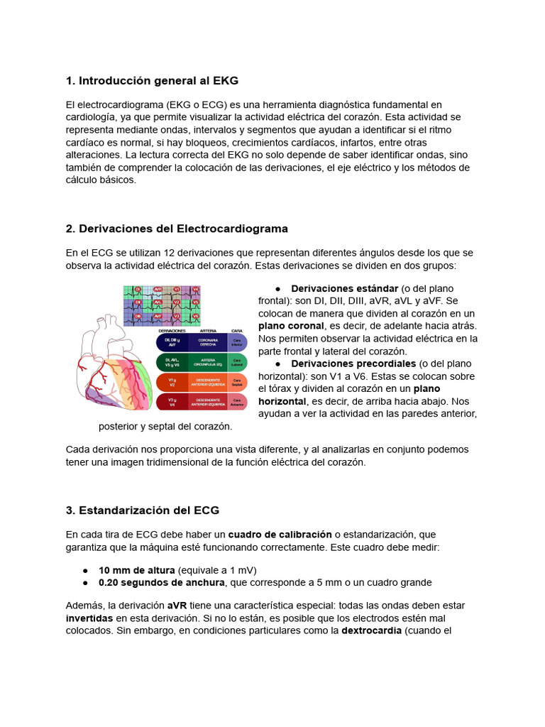 Lectura de Ekg | PDF | Corazón | Sistema cardiovascular