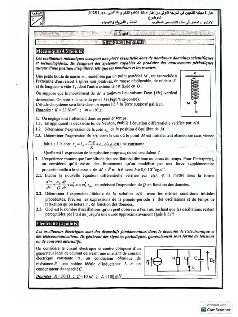 Concour Prof L Ycée 2025 PC | PDF