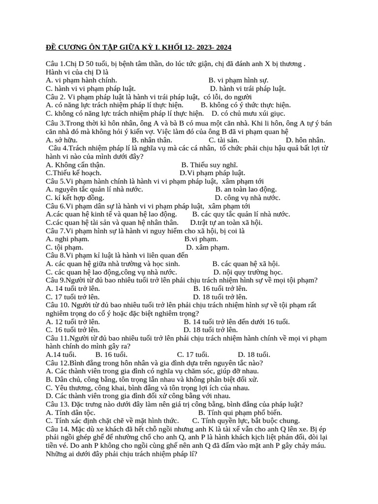 ĐỀ-CƯƠNG-K12-KTRA-GIỮA-KÌ-I.-2023 | PDF
