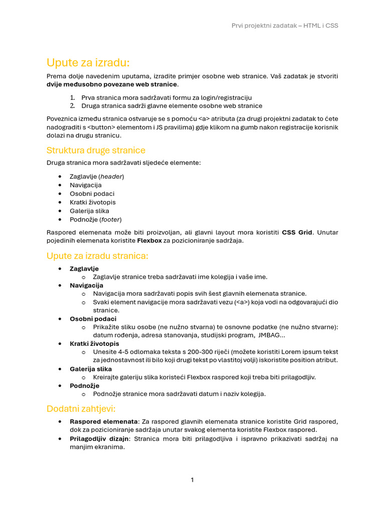 Prvi Projektni Zadatak | PDF