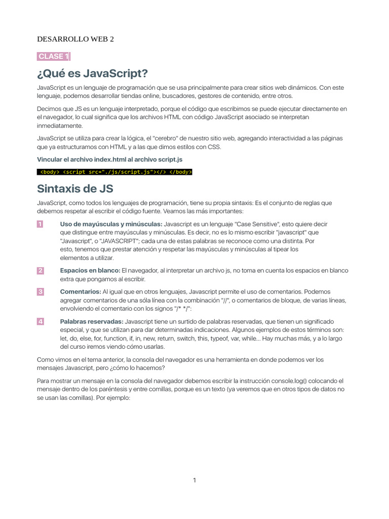 Desarrollo Web 2 | PDF | Script Java | Desarrollo web