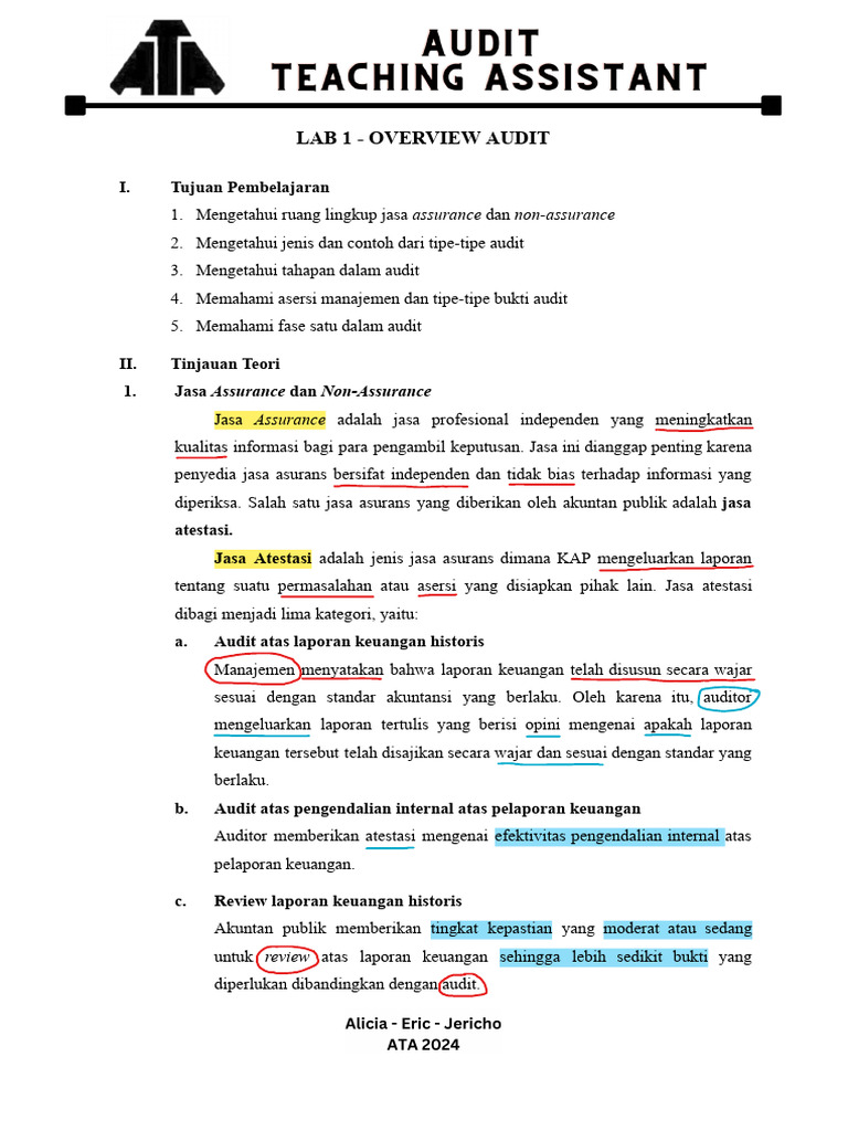 Lab 1 Overview Audit | PDF