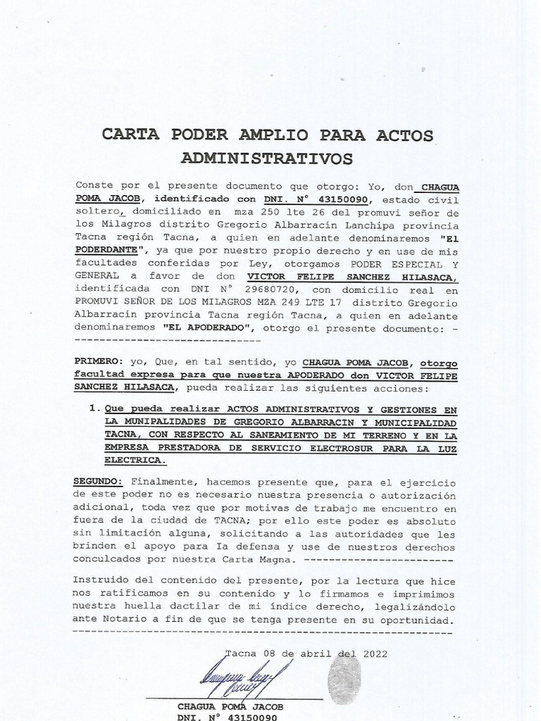 Carta Poder Amplio | PDF
