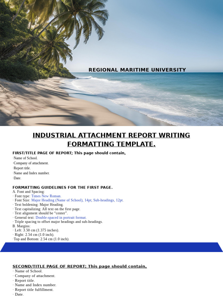 Industrial Attachment Formatting Template | PDF | Writing | Text