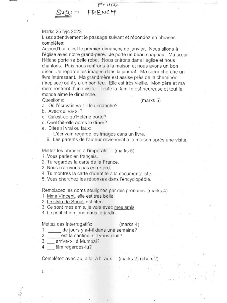 French Paper 2 Unit | PDF