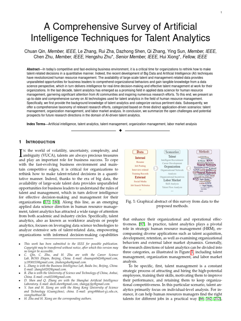 A Comprehensive Survey of Artificial Intelligence Techniquesfor Talent ...