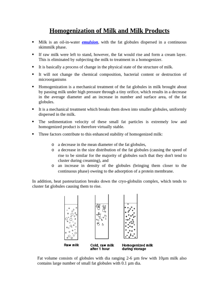 Ch-9 Homogenization of Milk and Milk Products | PDF | Milk | Applied ...