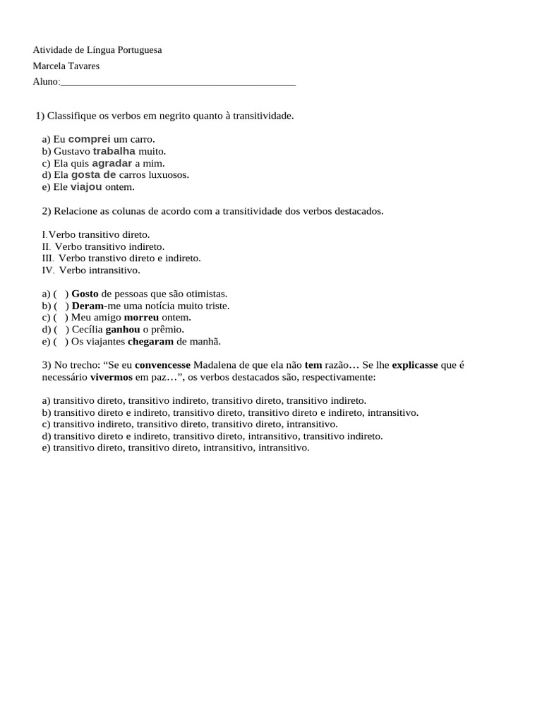 Exercício de Revisão Final 9ano | PDF | Objeto (gramática) | Famílias linguísticas
