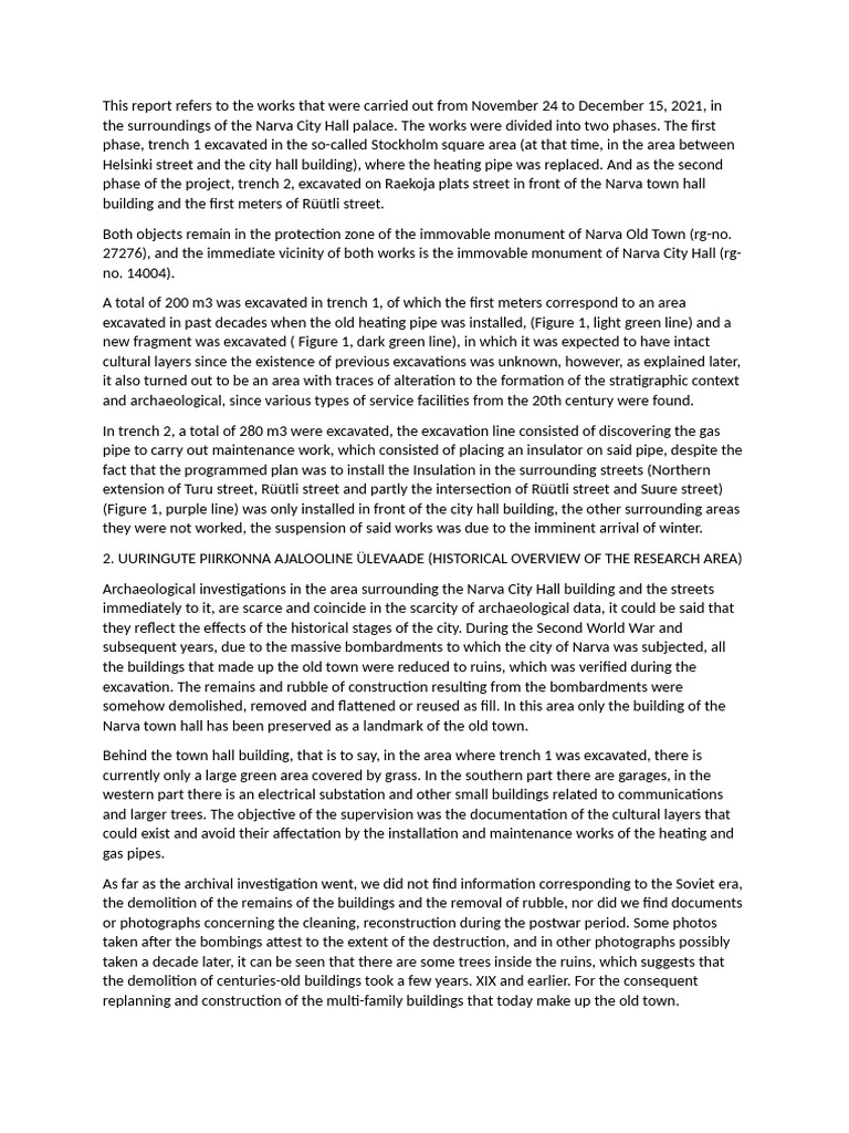 Narva Report English | PDF | Ceramics | Trench