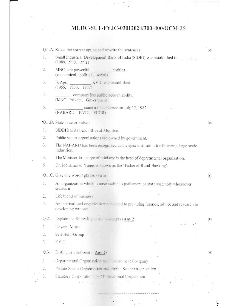 OCM Unit 2 Paper 3 | PDF