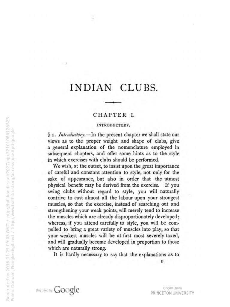 Introduction to Indian Clubs Training | PDF