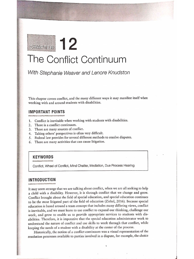 Chap 12 The Conflict Continuum | PDF