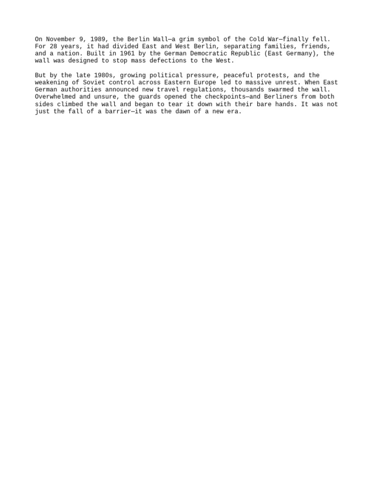 The Fall of The Berlin Wall | PDF