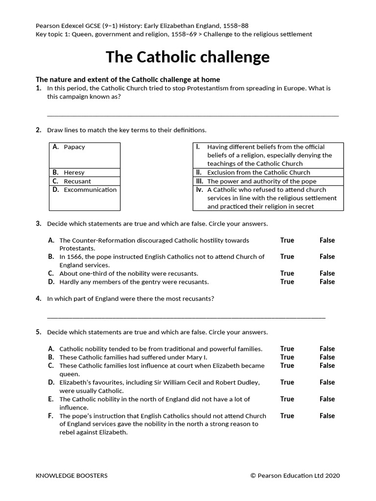 B4 1.3.2 The Catholic Challenge | PDF | Catholic Church | Protestantism