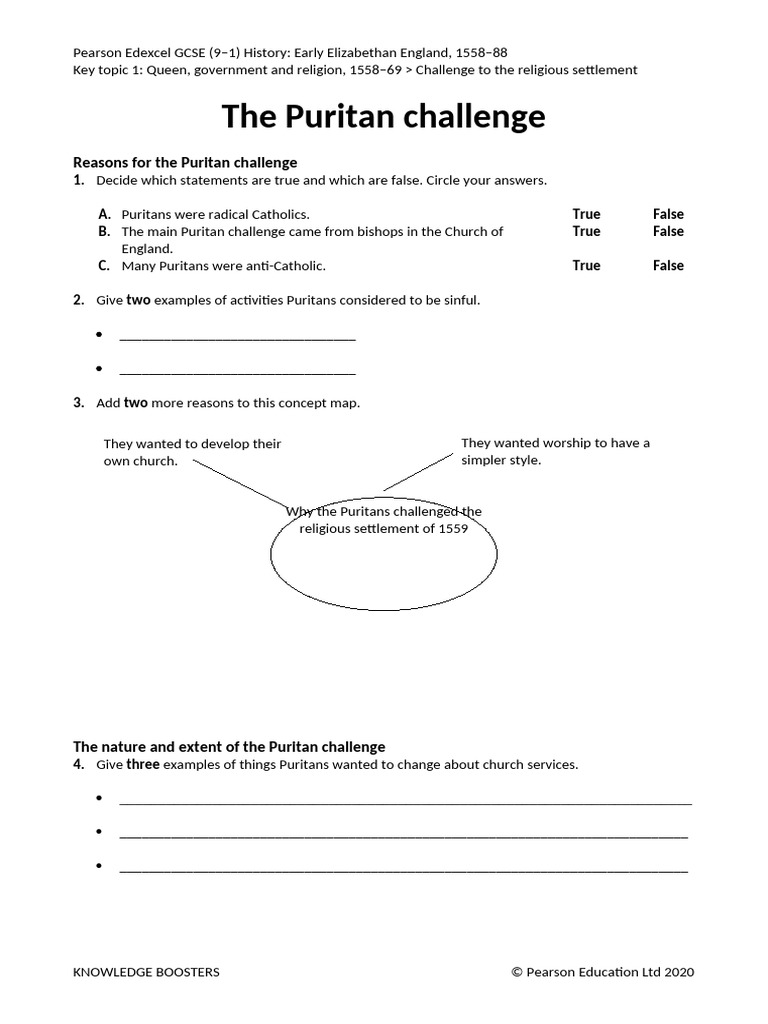 B4 1.3.1 The Puritan Challenge | PDF | Puritans | Christian ...