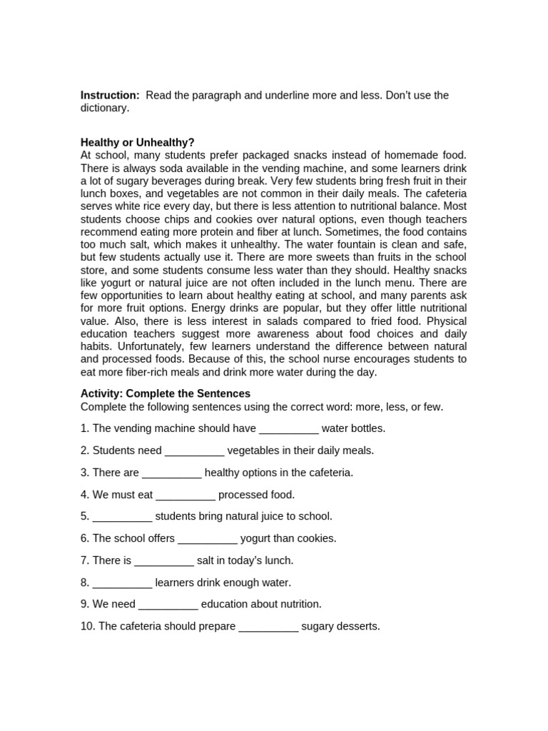 School Nutrition: More Healthy Choices Needed | PDF | Lunch | Meal