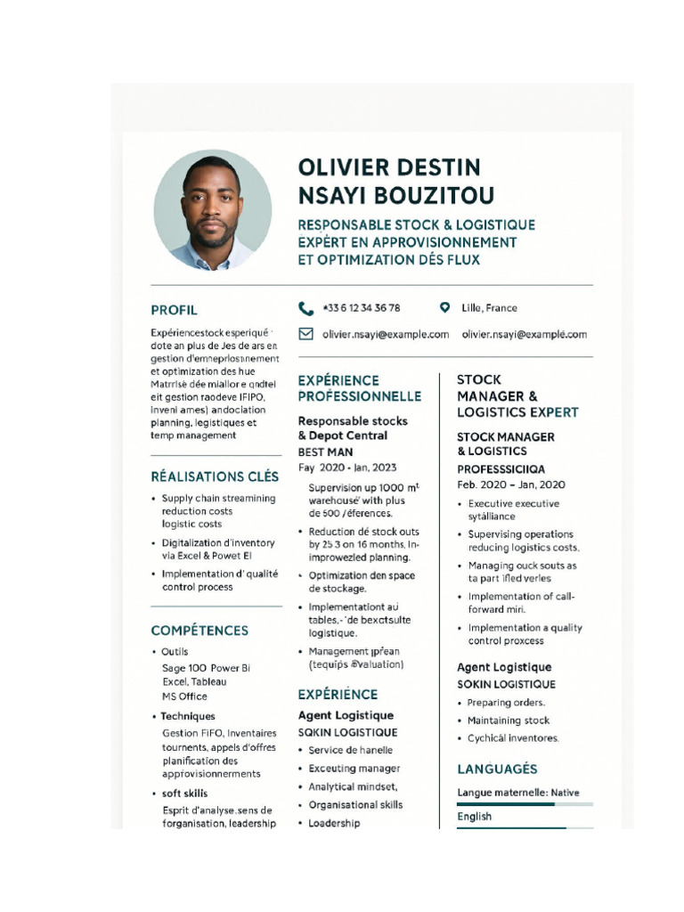 CV Olivier Nsayi Bilingue Creatif | PDF
